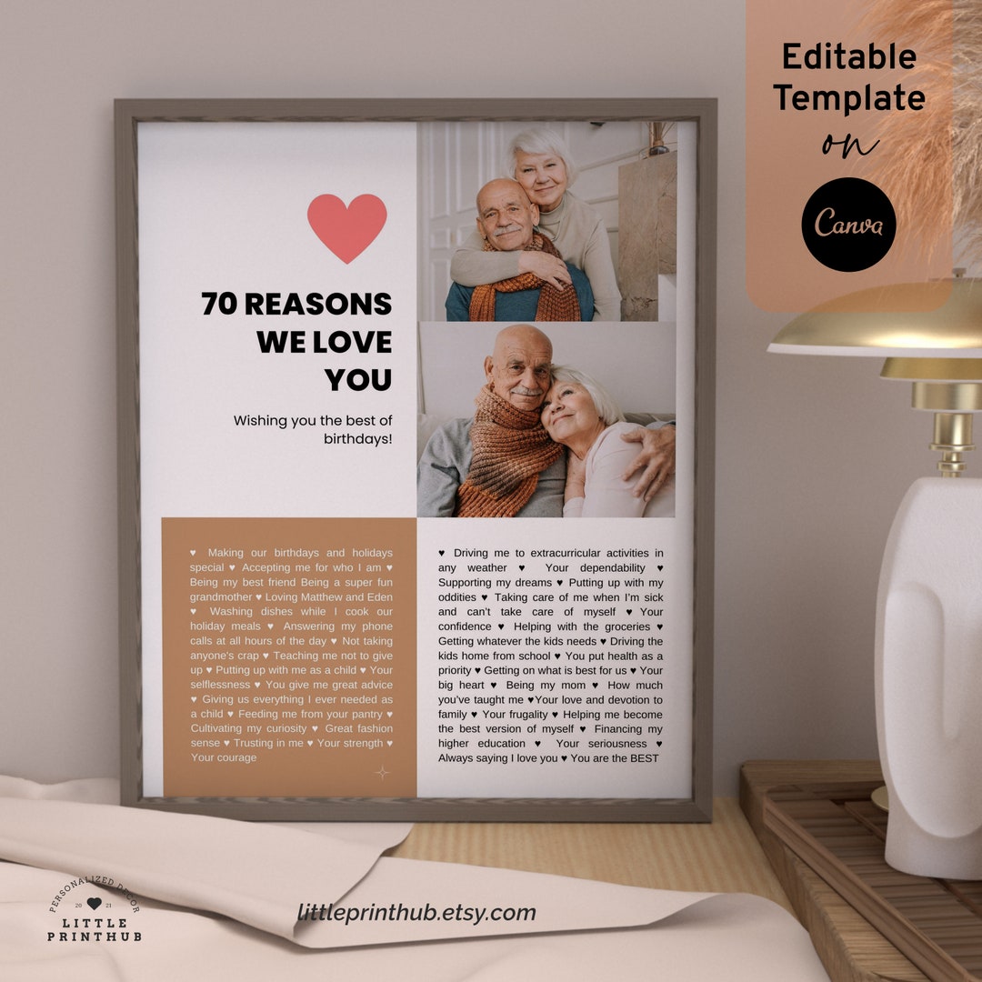70 Reasons We Love You Custom Photo Collage, Why I Love You Picture ...