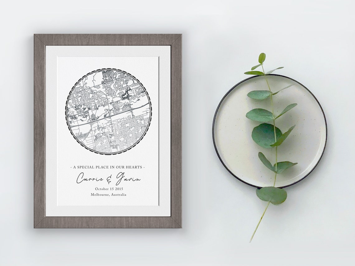 First Home Map Print Custom City Map With FRAME Realtor | Etsy