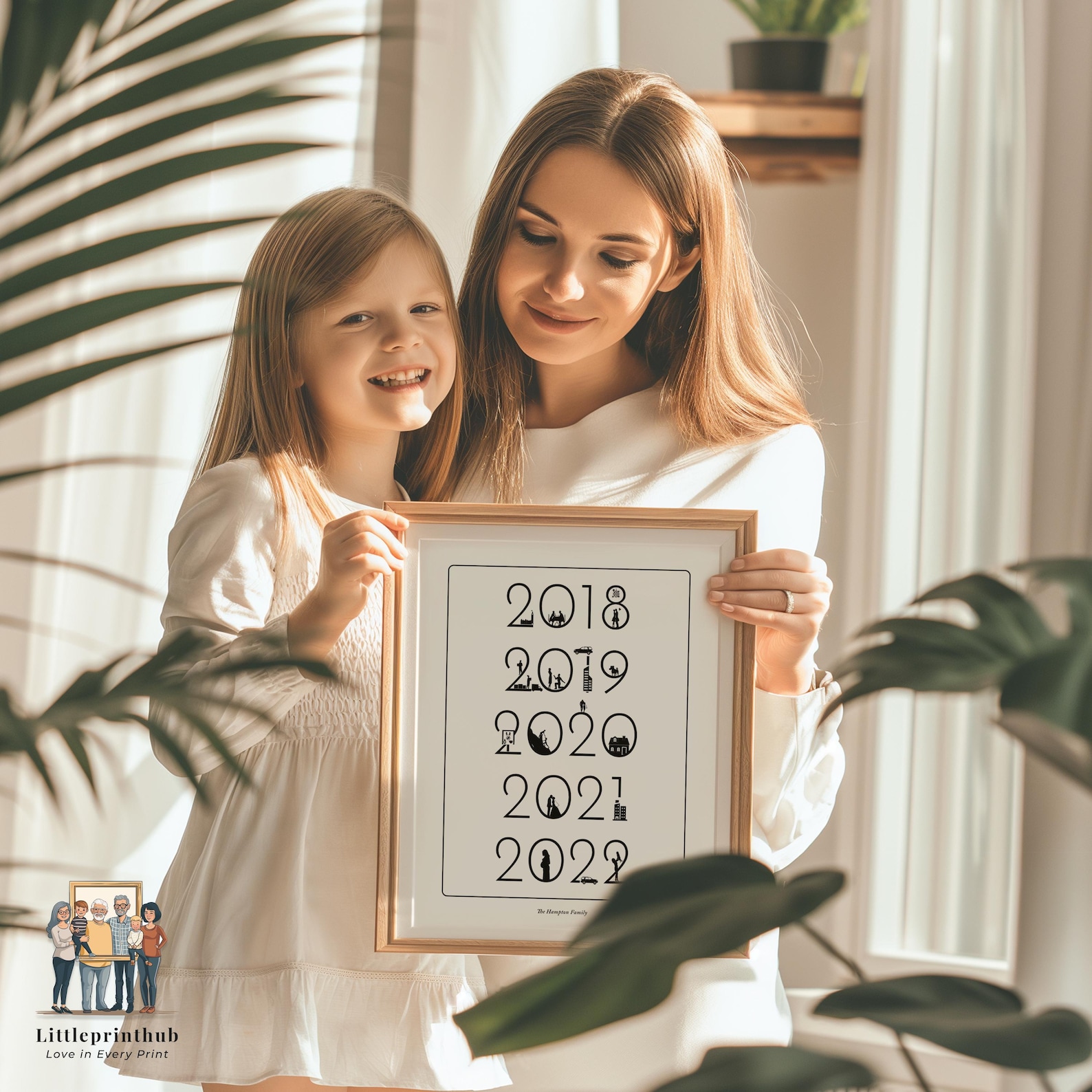 Custom Family Timeline Print, Our Story Silhouette Print, First Year ...