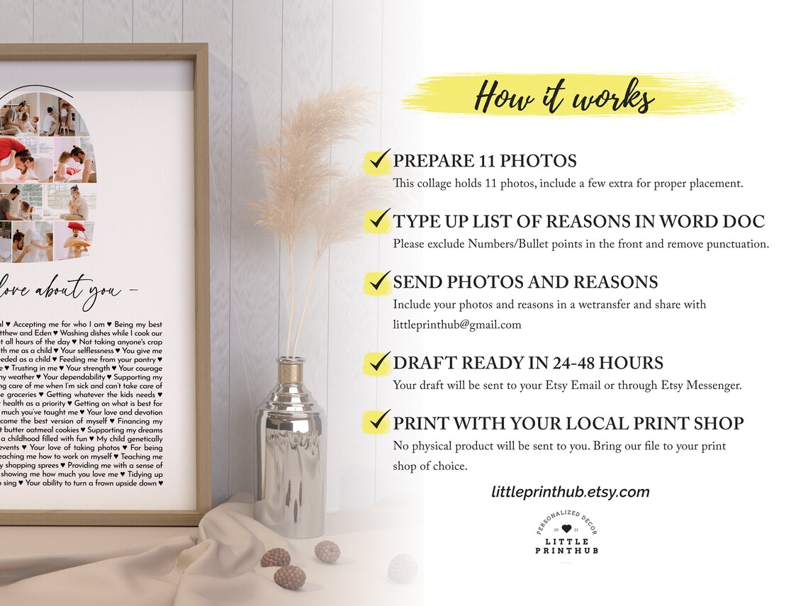 40 Reasons We Love You Custom Photo Collage Why I Love You - Etsy