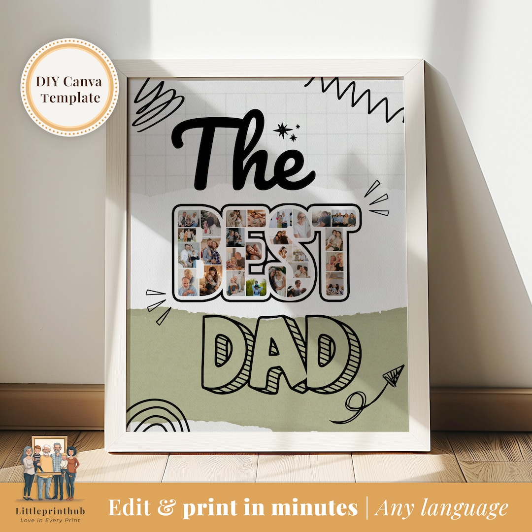 The BEST Dad Print, Custom Photo Collage, Gift for Dad's Birthday ...