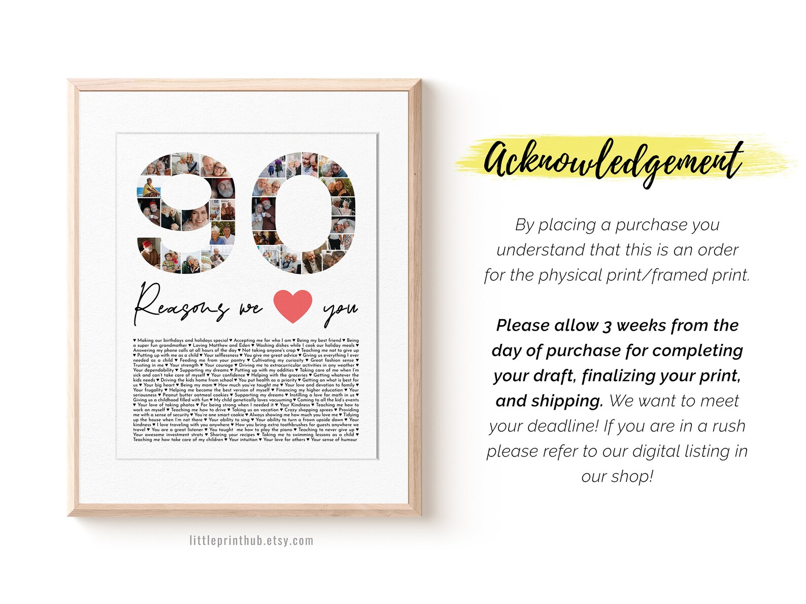 90 Reasons We Love You Custom Photo Collage Why I Love You - Etsy