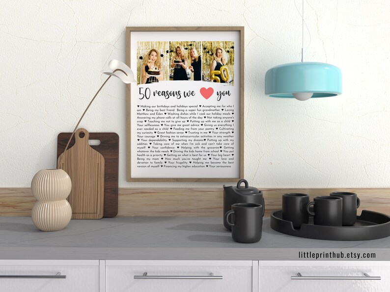 Fully Editable Template 50 Reasons We Love You Custom Photo - Etsy