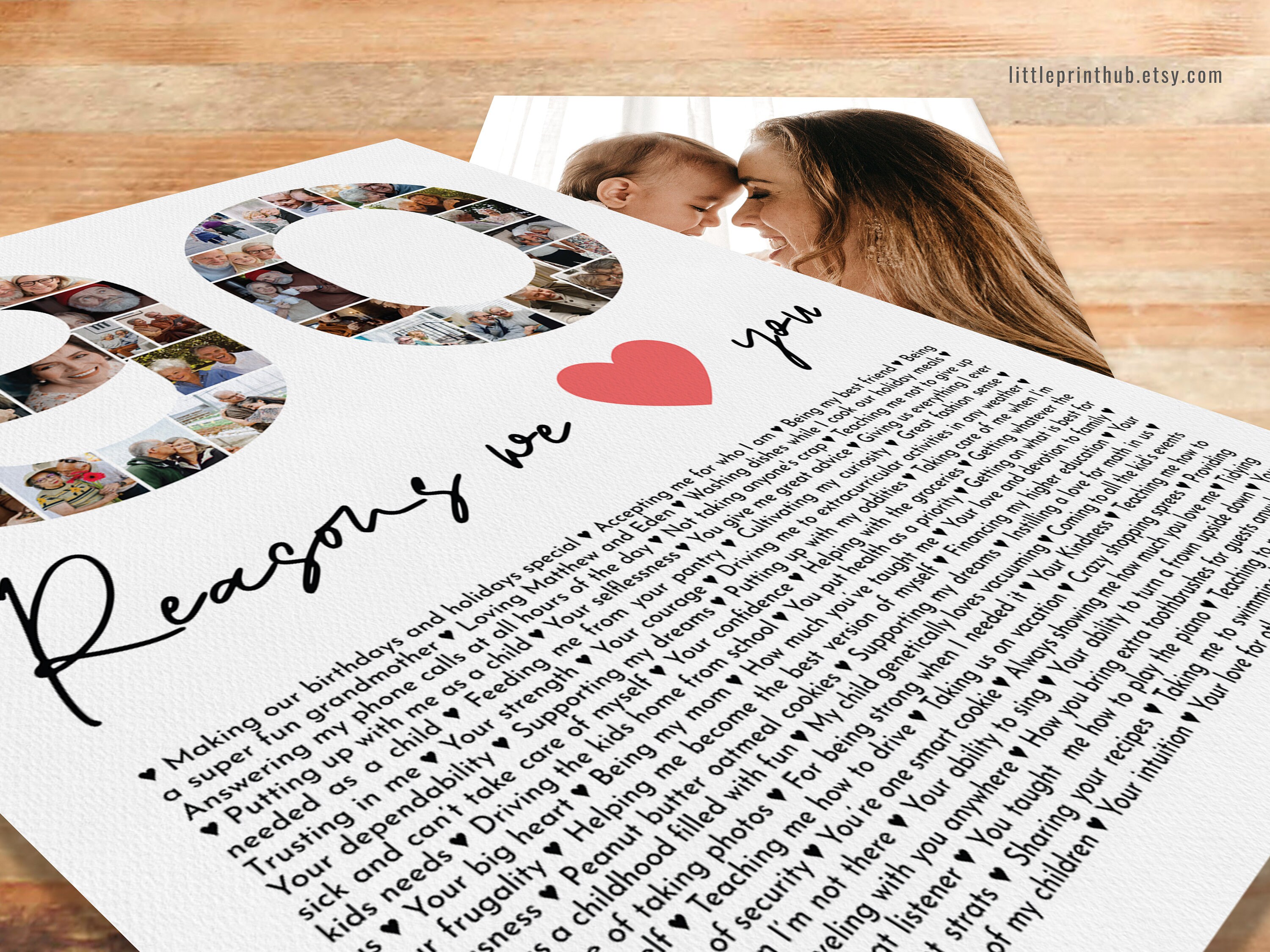 90 Reasons We Love You Custom Photo Collage Why I Love You - Etsy