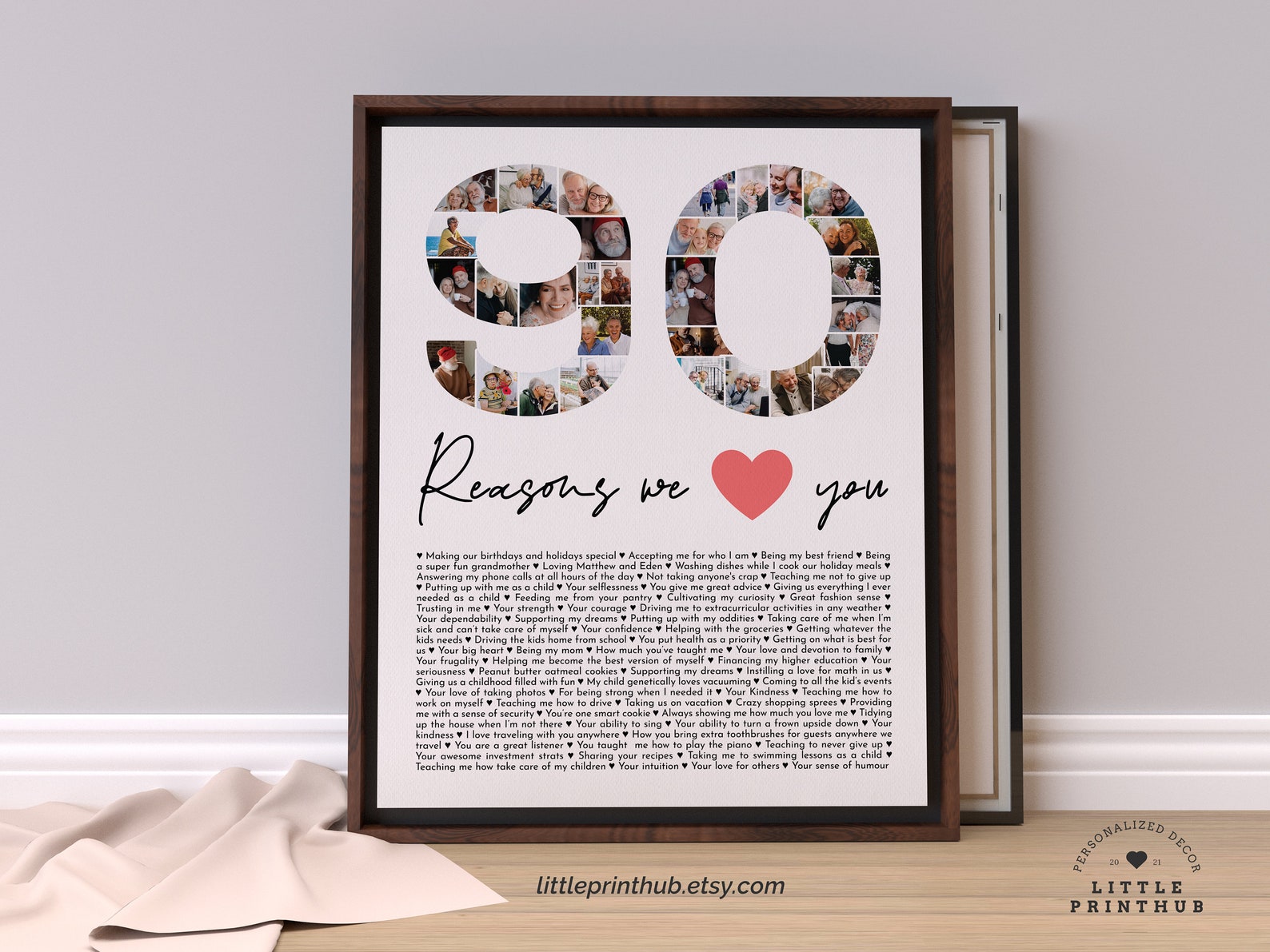 90 Reasons We Love You Custom Photo Collage Why I Love You - Etsy