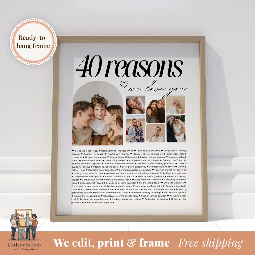 40 Reasons We Love You Custom Photo Collage, Why I Love You Picture ...