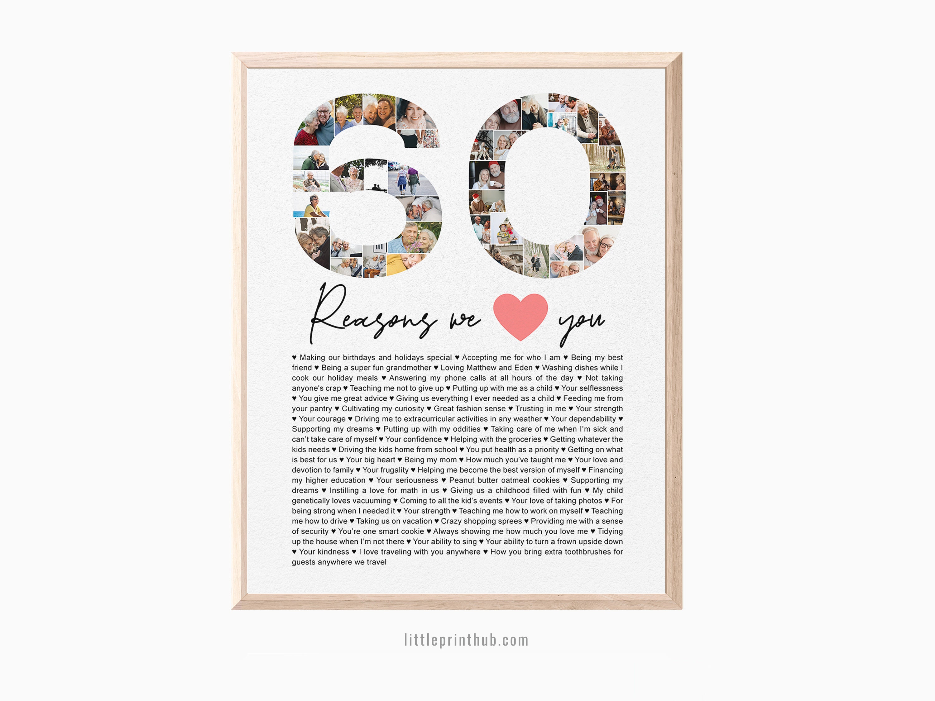 60 Reasons We Love You Custom Photo Collage Why I Love You | Etsy