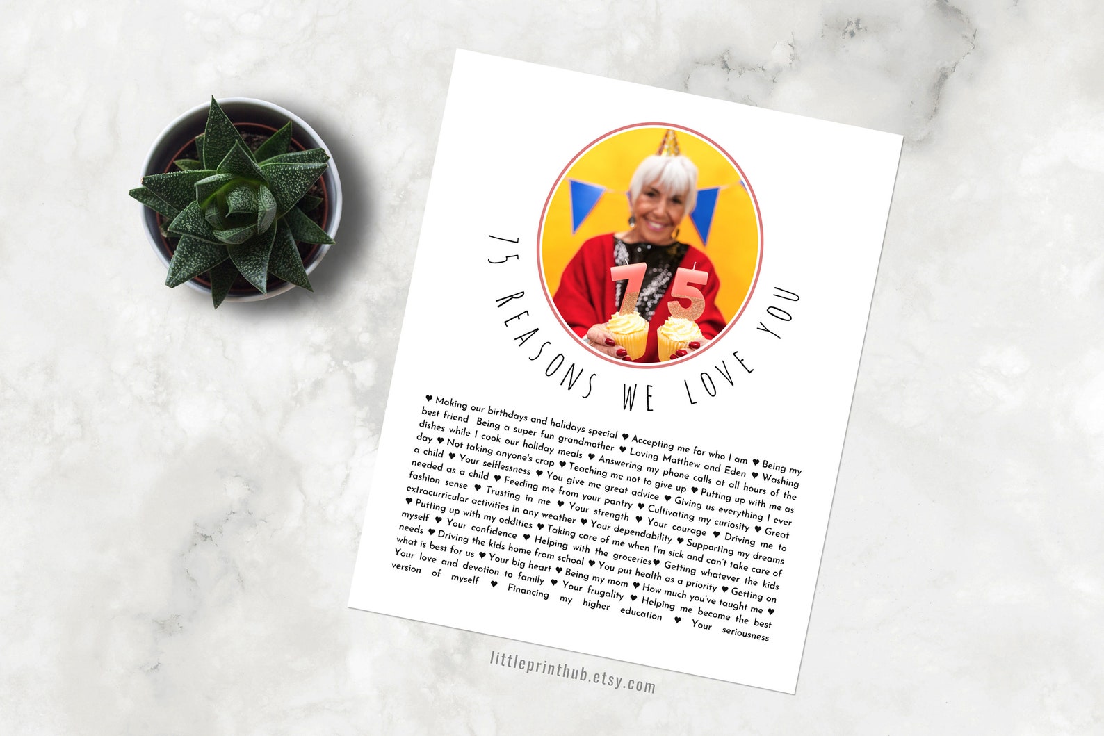 Fully Editable Template 75 Reasons We Love You Custom Photo - Etsy