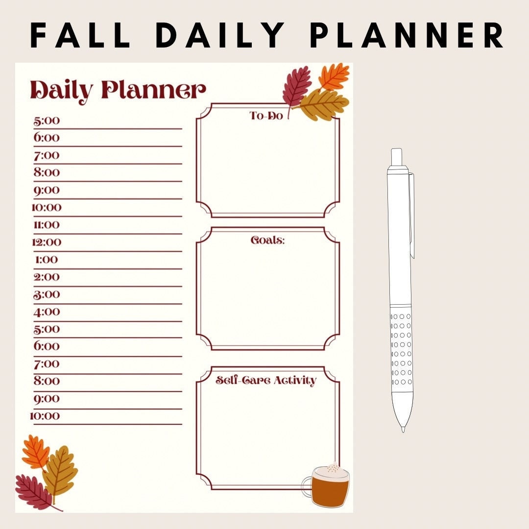 Fall Daily Planner Printable Digital Download - Etsy