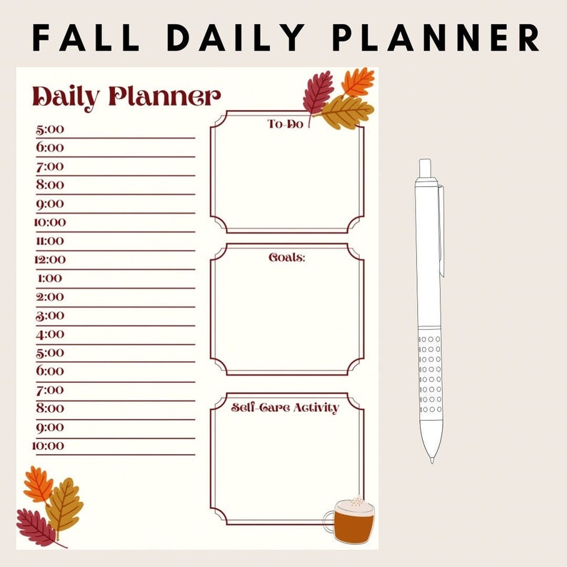 Fall Daily Planner Printable Digital Download - Etsy