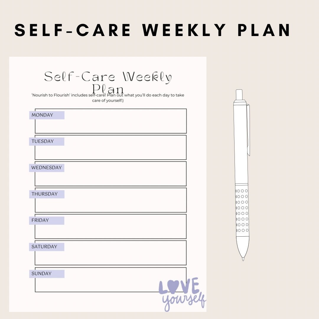 Self-care Weekly Plan Printable Digital Download - Etsy