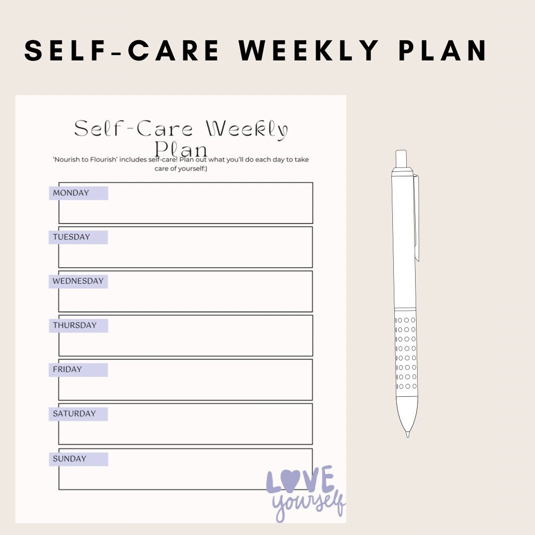 Self-care Weekly Plan Printable Digital Download - Etsy