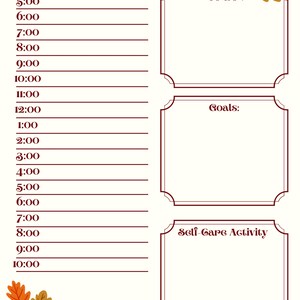 Fall Daily Planner Printable Digital Download - Etsy