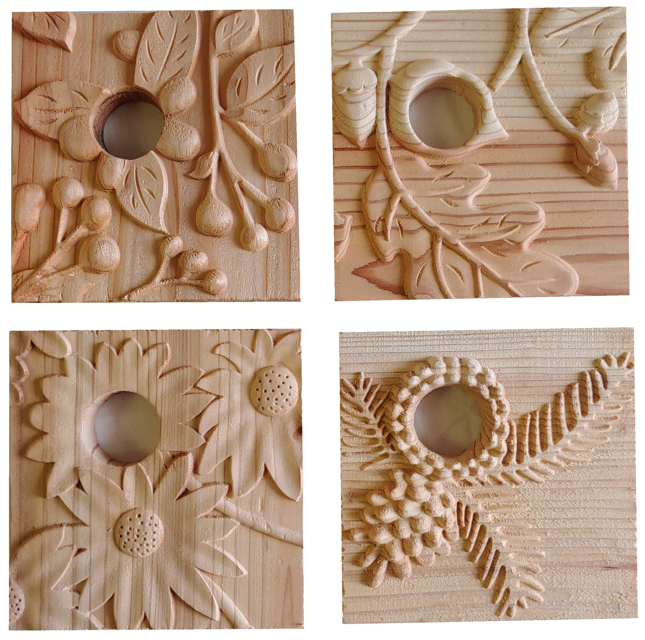 Cedar Wren House With Decorative Pinecone Carved Face - Etsy