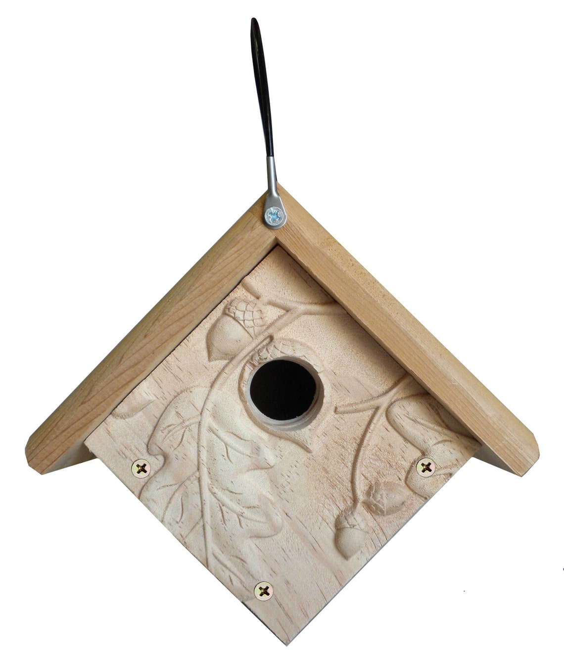 Cedar Wren House With Decorative Acorn Carved Face - Etsy