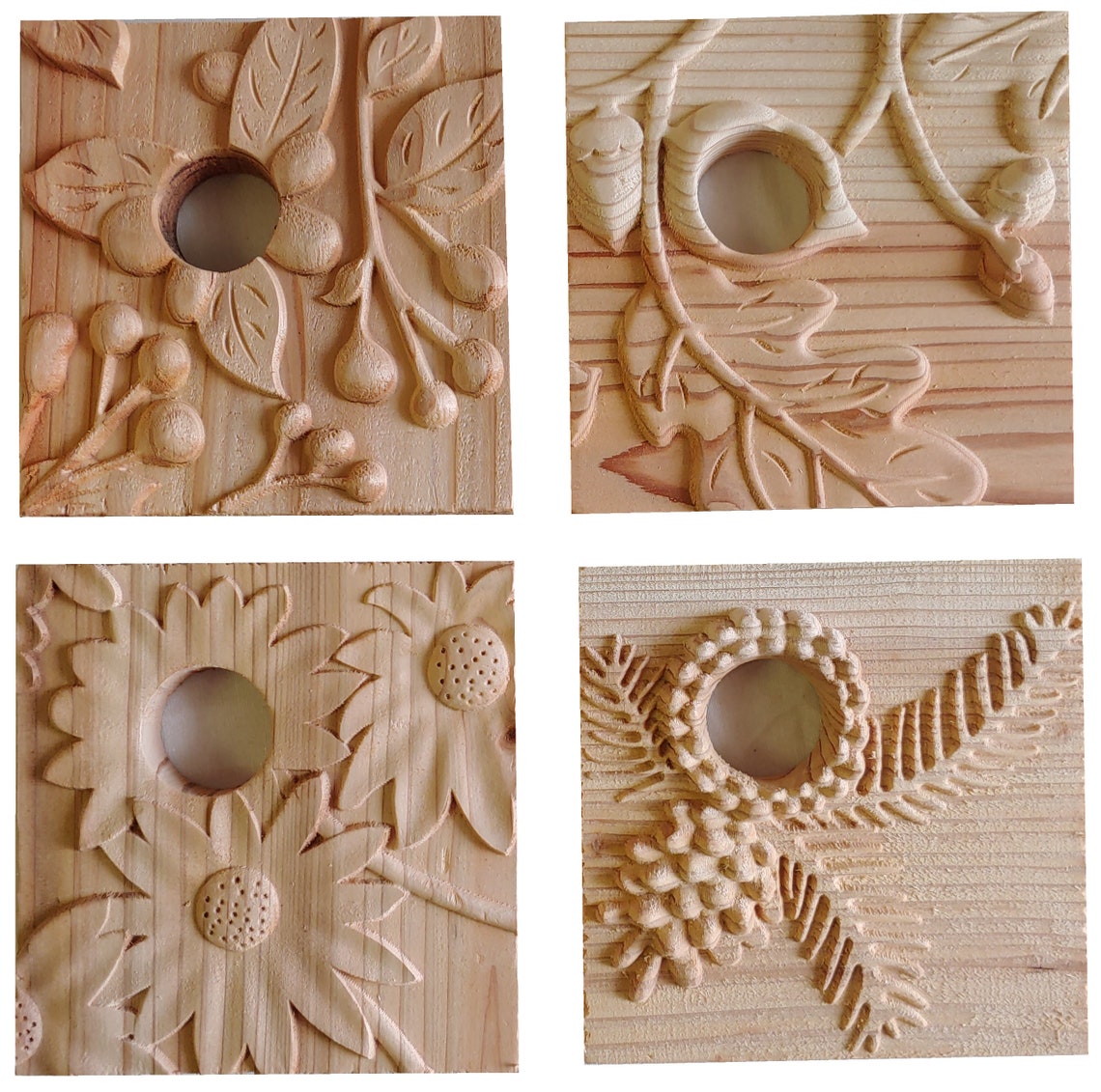 Cedar Wren House With Decorative Acorn Carved Face - Etsy