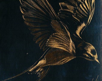 Bird Etching - Etsy UK