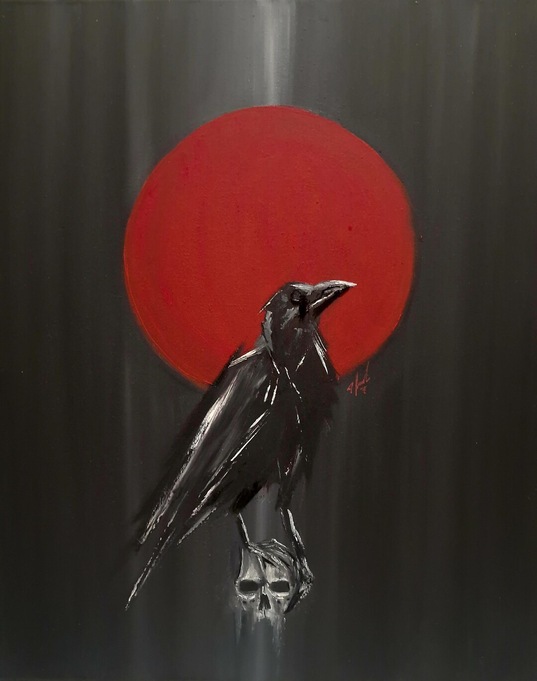 The Fall of Man Original Raven Painting - Etsy