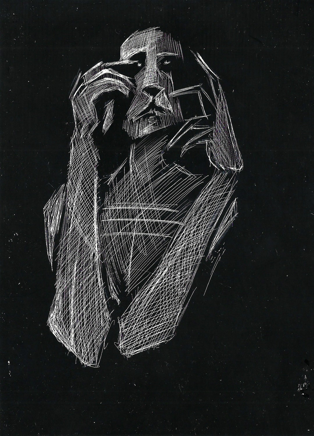The Thinking Man Etching - Etsy