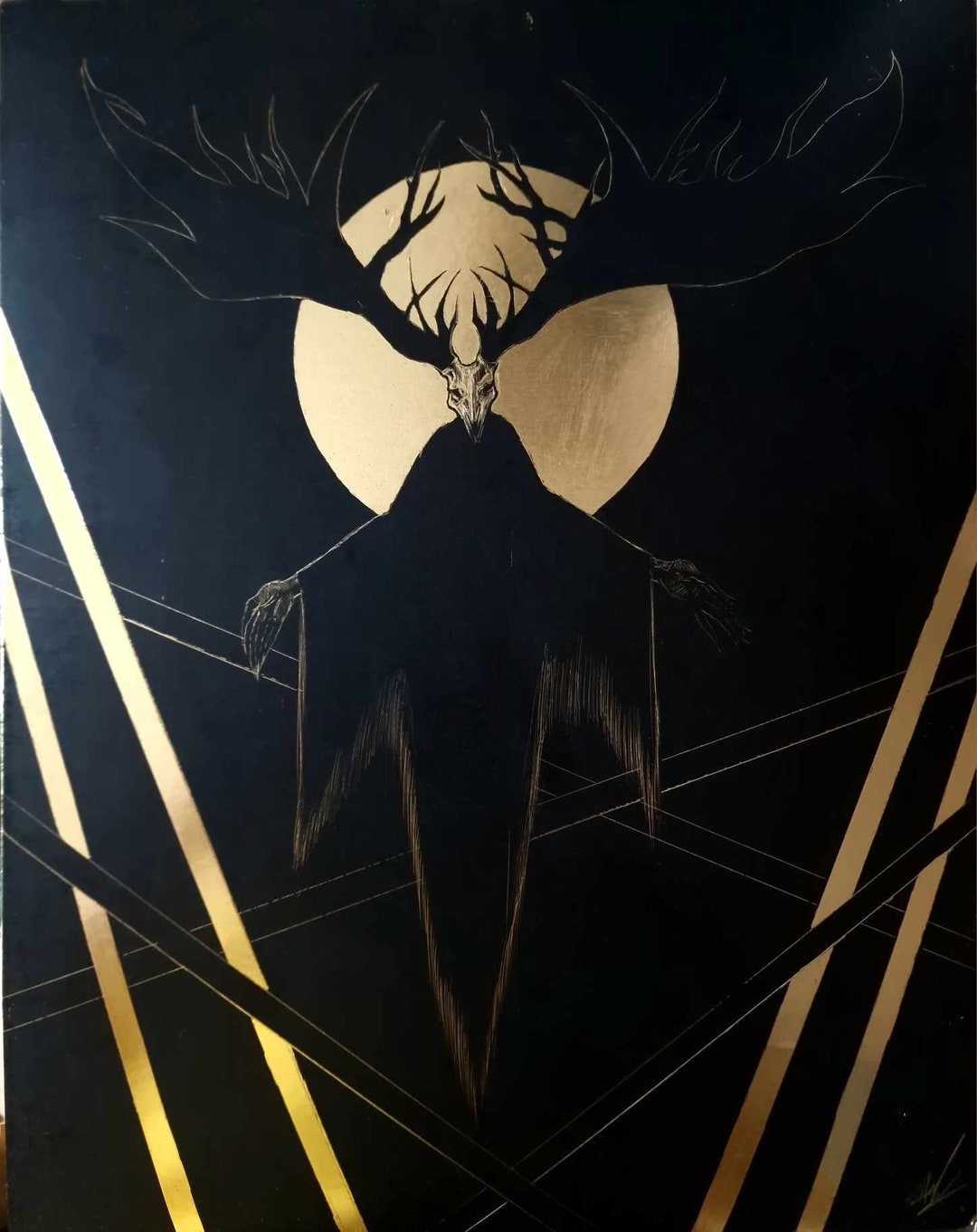 Original Wendigo Etching, Alternative Art, Horror Decor, Gothic Wall ...