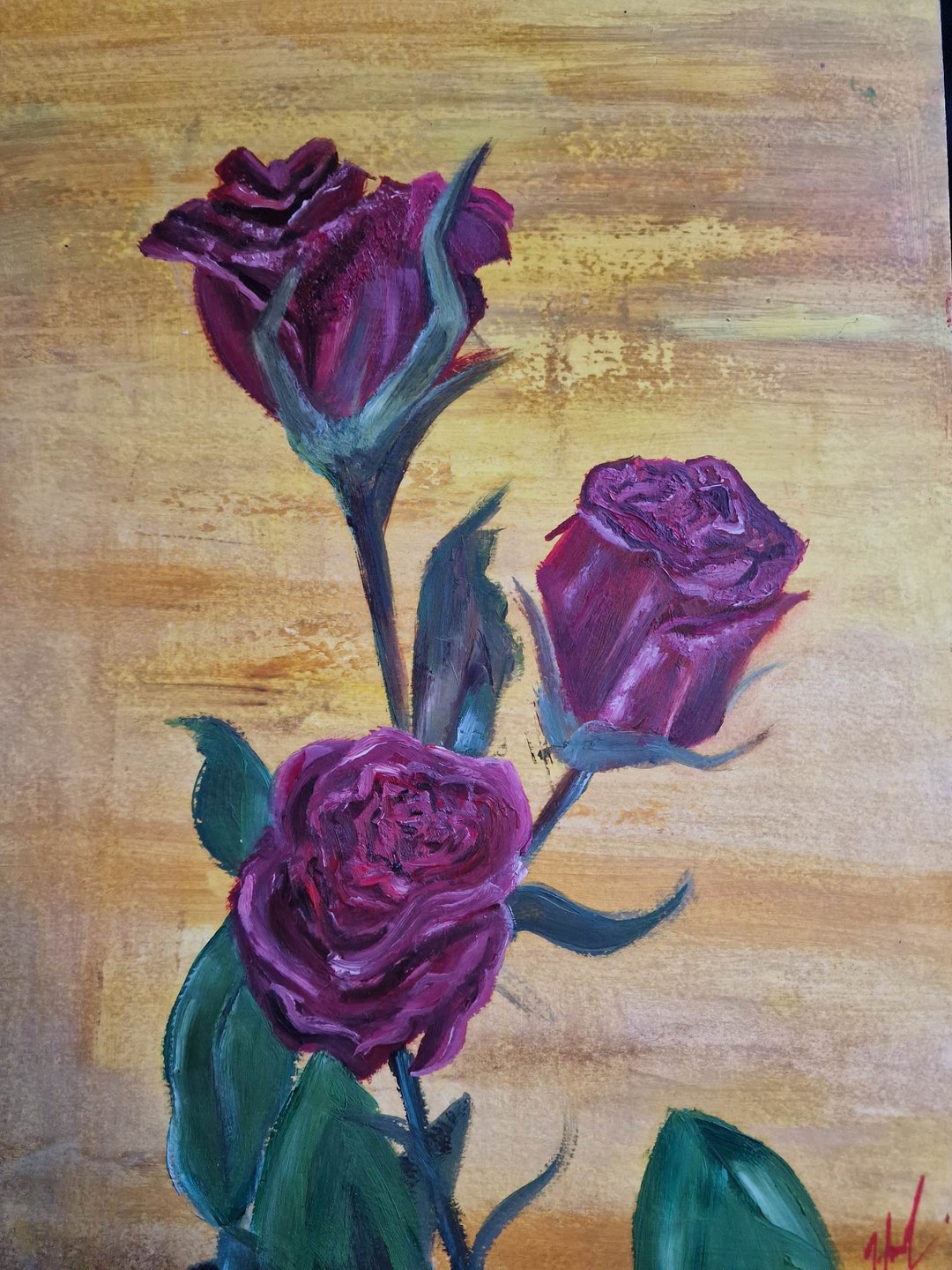 Original Roses Oil Painting - Etsy