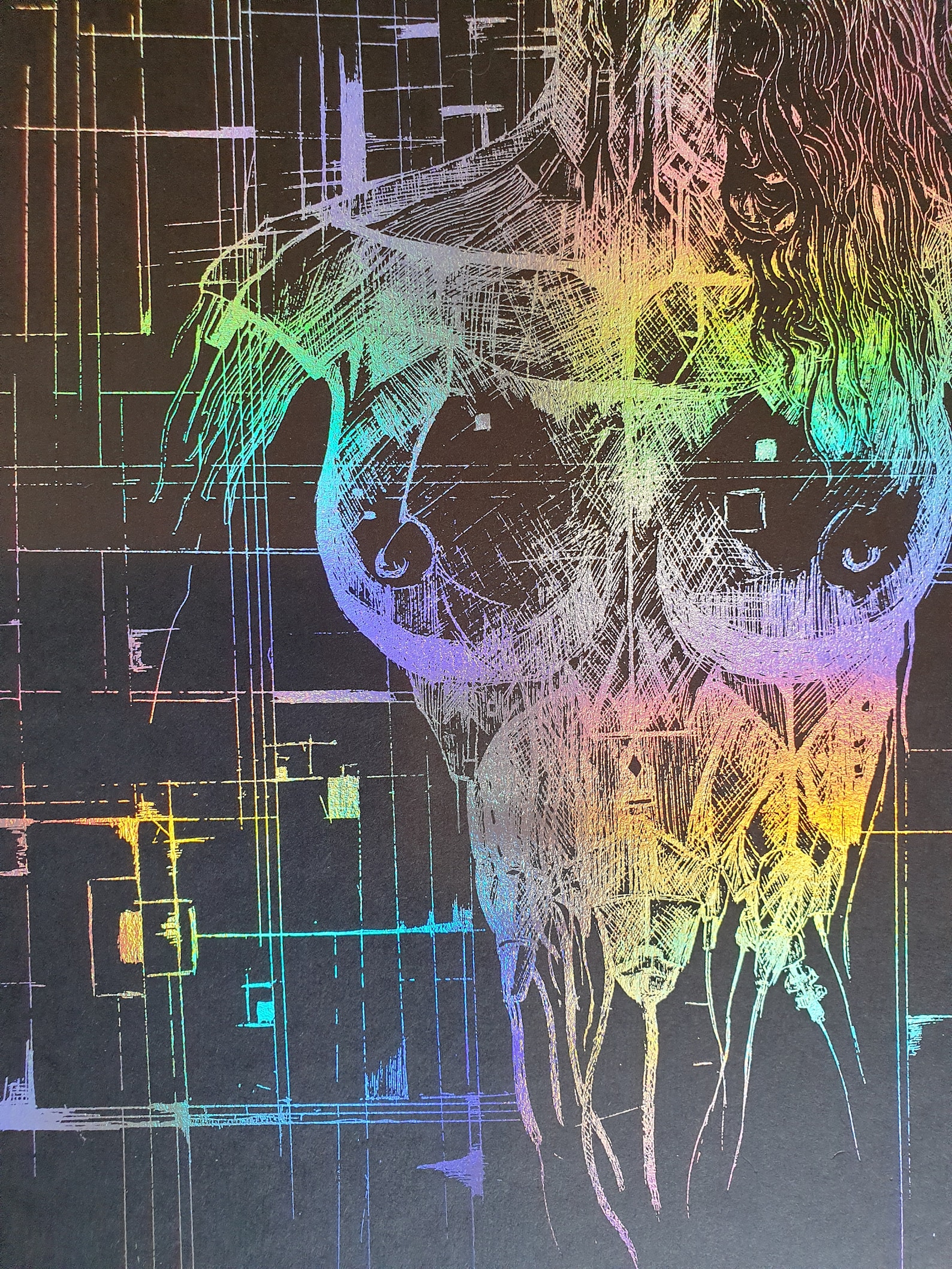 Cyberpunk Art Print Holographic Limited Edition Illustration | Etsy