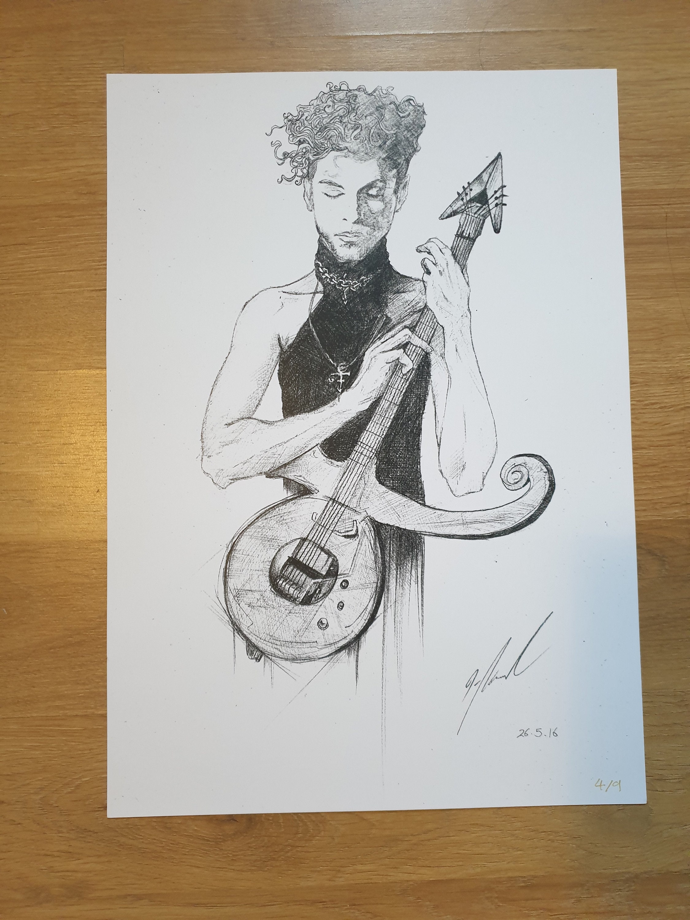 Prince Rogers Nelson Guitar Symbol Art Illustration Print Drawing ...