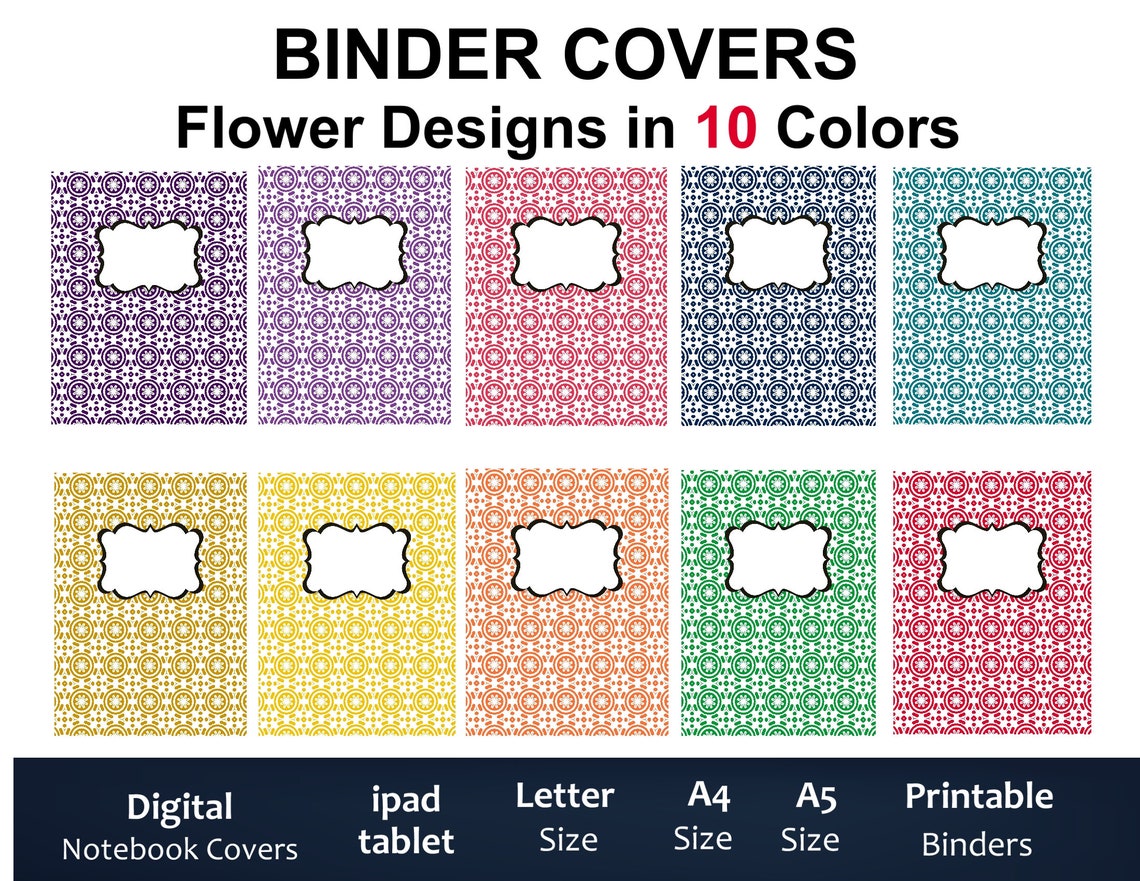 Binder Cover Printable Editable, Multi Color Binder Insert, Teacher ...