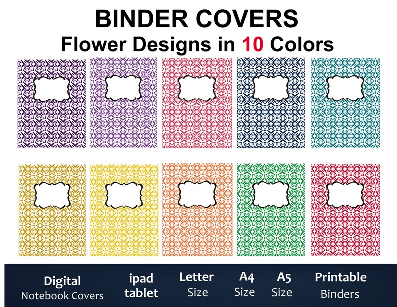 Binder Cover Printable Editable, Multi Color Binder Insert, Teacher ...