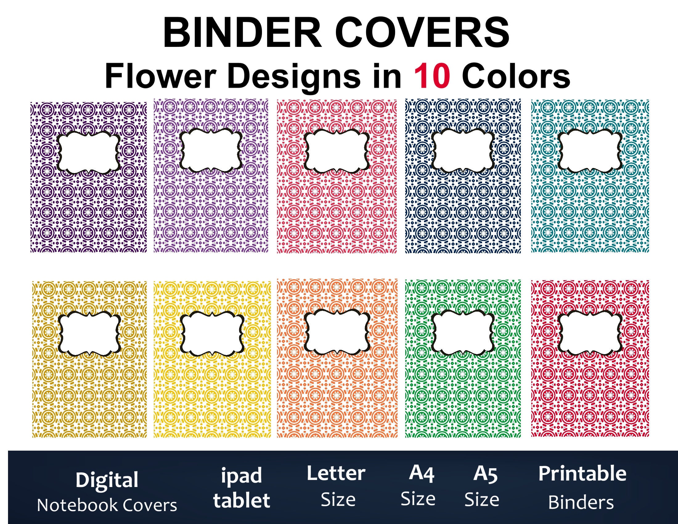 Binder Cover Printable Editable, Multi Color Binder Insert, Teacher ...