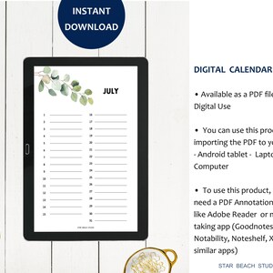 Perpetual Calendar Printable, Birthday - Anniversary - Annual Botanical ...