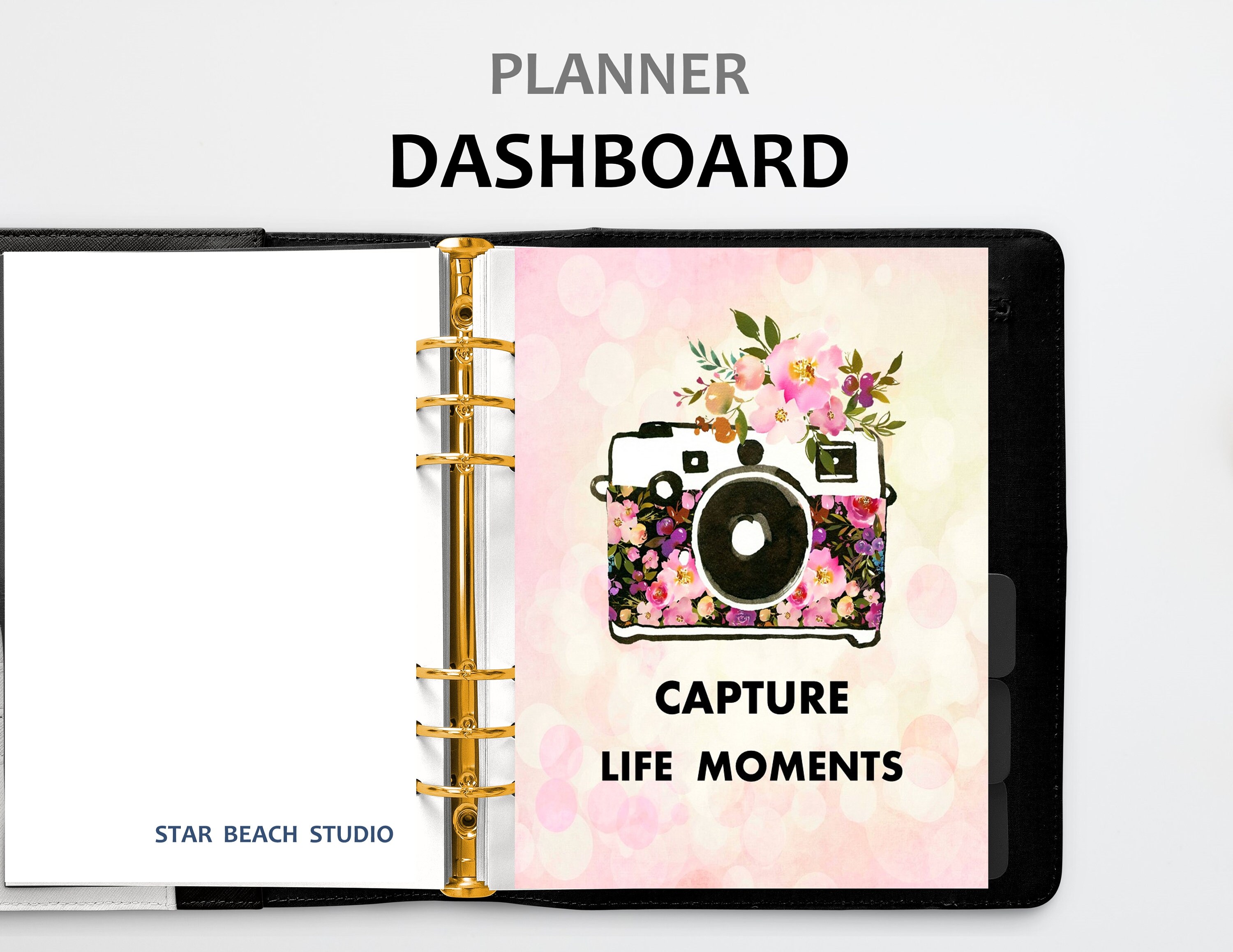 Camera Planner Dashboard Printable, Pink Floral Planner Insert, US ...