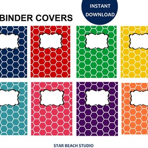 Binder Cover Printable, Multicolor Digital Notebook Covers, Teacher ...