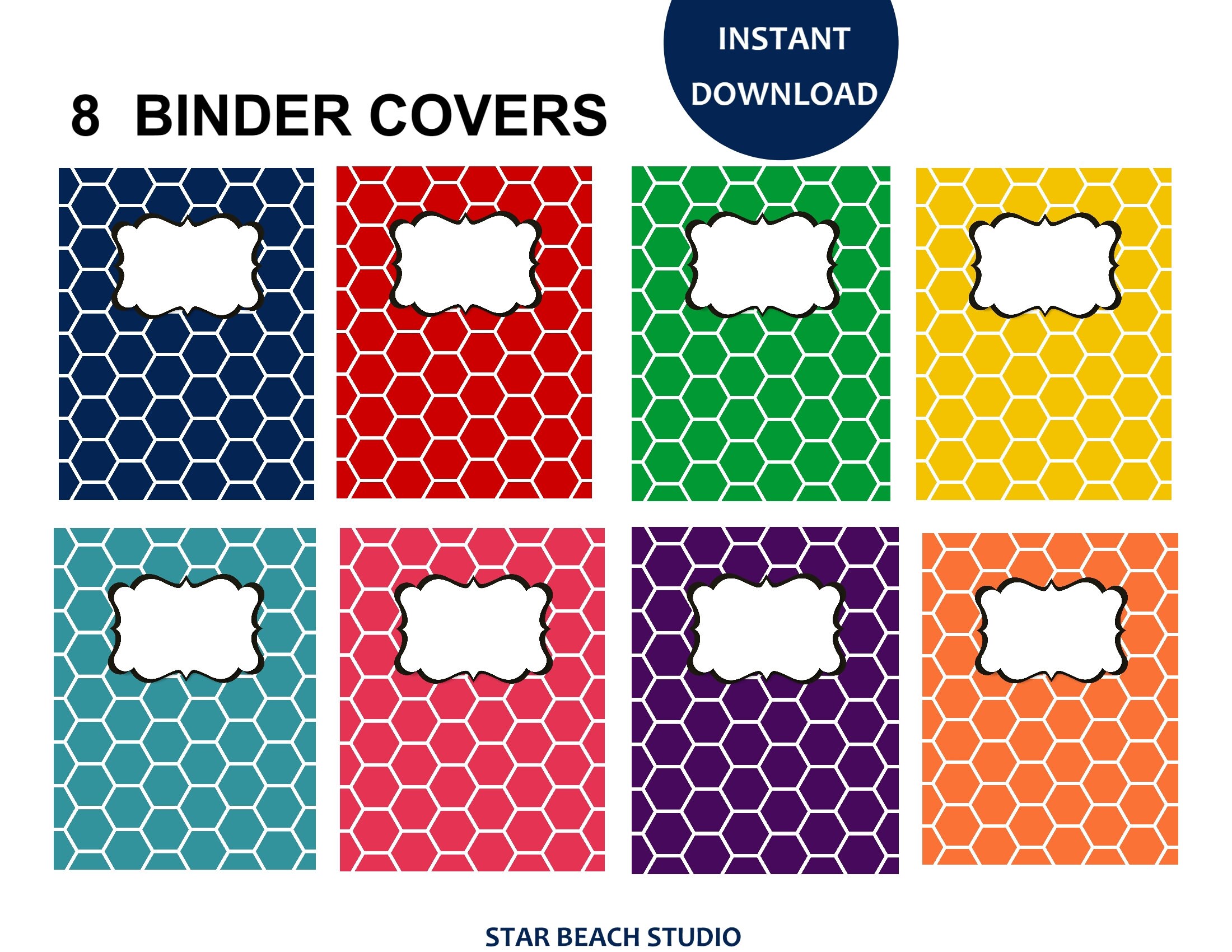 Binder Cover Printable Multicolor Digital Notebook Covers - Etsy