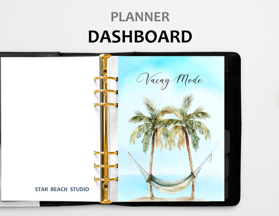Palm Trees Watercolor Planner Dashboard Printable, Letter - A5 - Half ...