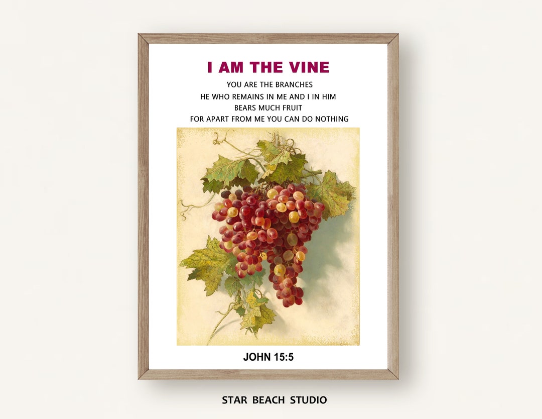 I AM the Vine You Are Branches Bible Verse Wall Art, John 15 Printable ...