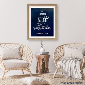 The LORD is My Light and Salvation Psalm 27:1 Bible Verse Wall Art ...