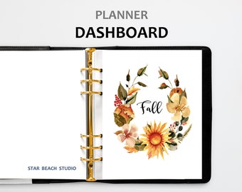 Hello Fall Floral Planner Dashboard Printable, Autumn Watercolor Floral ...