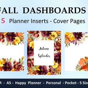 Fall Planner Dashboard Printable Autumn Floral Planner - Etsy