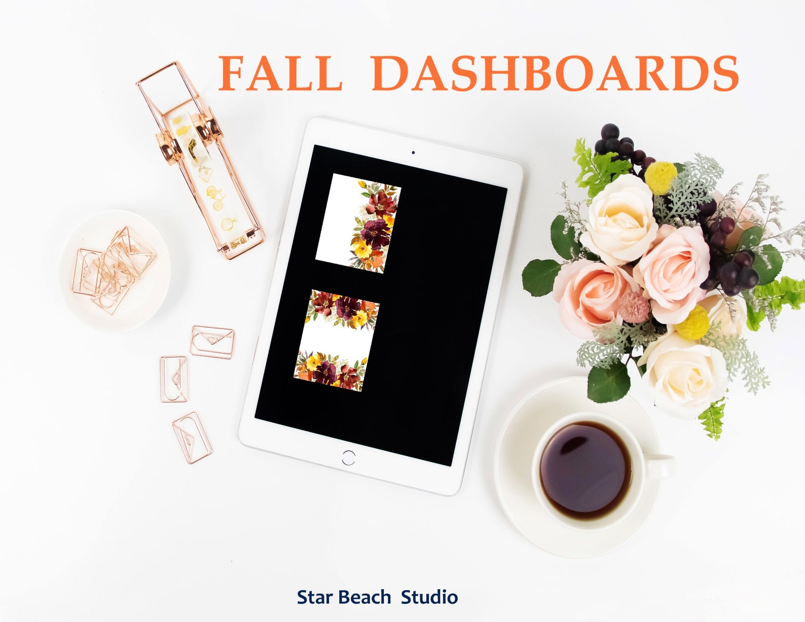 Fall Planner Dashboard Printable Autumn Floral Planner - Etsy