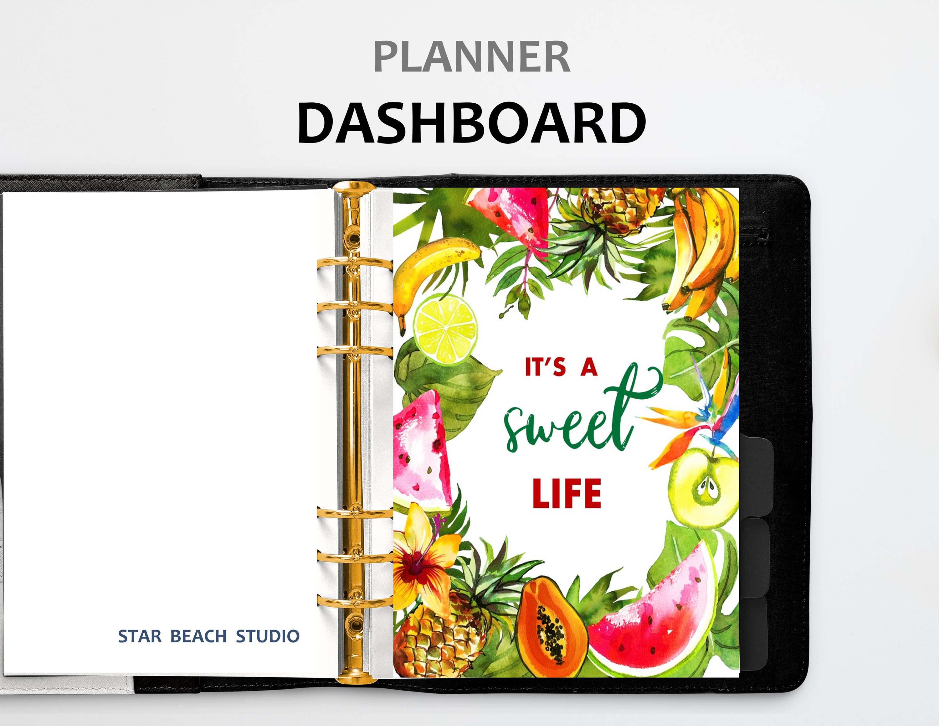 Sweet Life Planner Dashboard Printable, Summer Fruits & Floral Planner ...