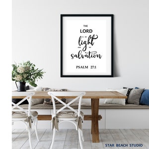 Psalm 27:1 Bible Verse Wall Art, the LORD is My Light and My Salvation ...