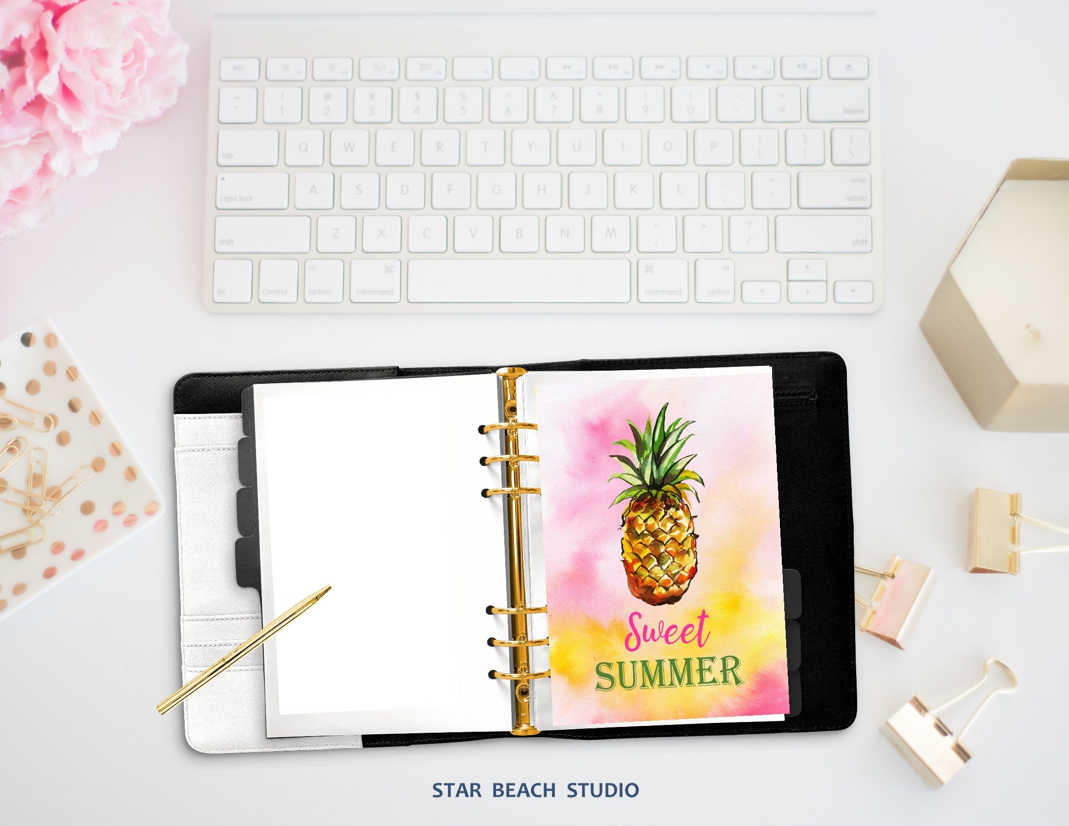 Sweet Summer Pineapple Planner Dashboard Printable, Watercolor Planner ...