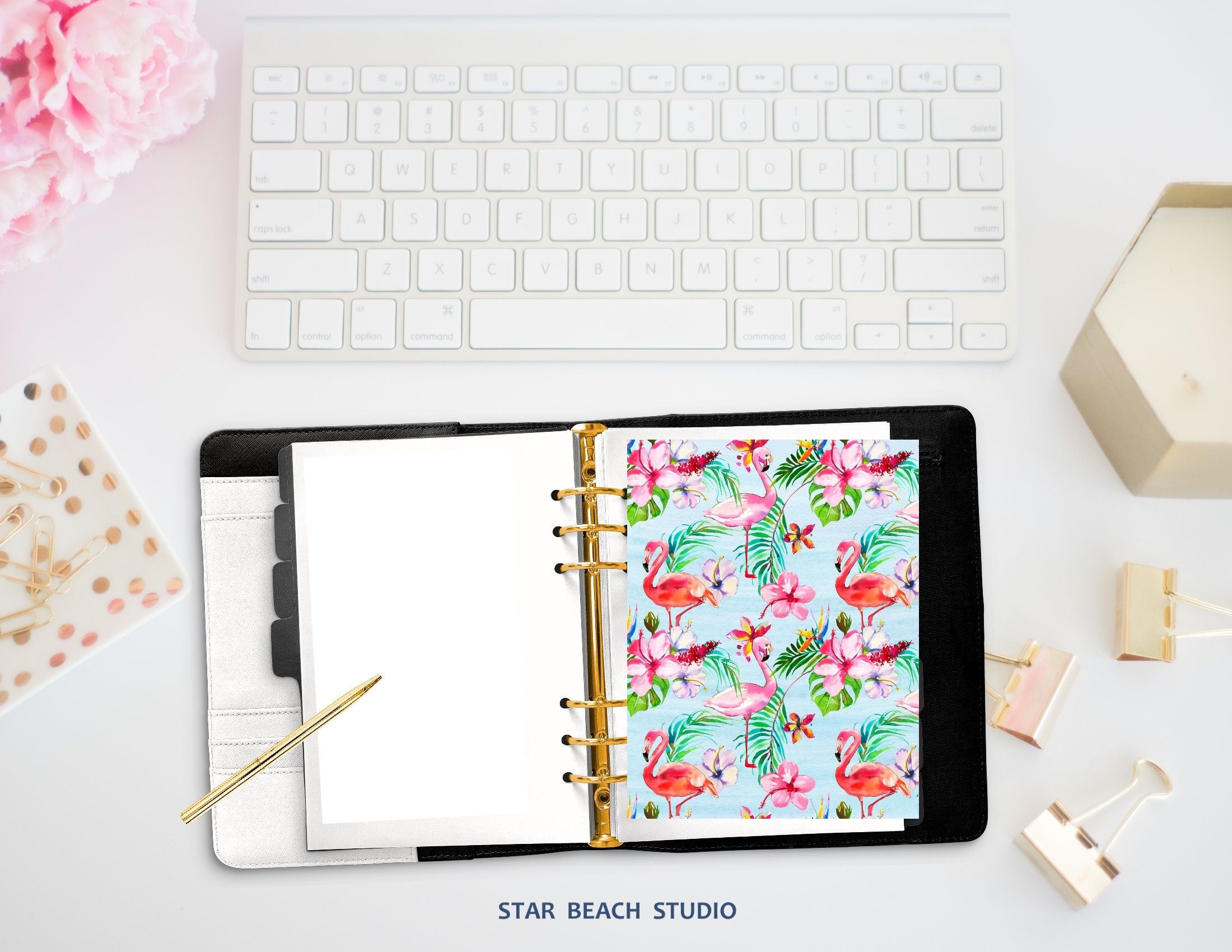 Pink Flamingos Planner Dashboard, Summer Floral Planner Inserts, US ...