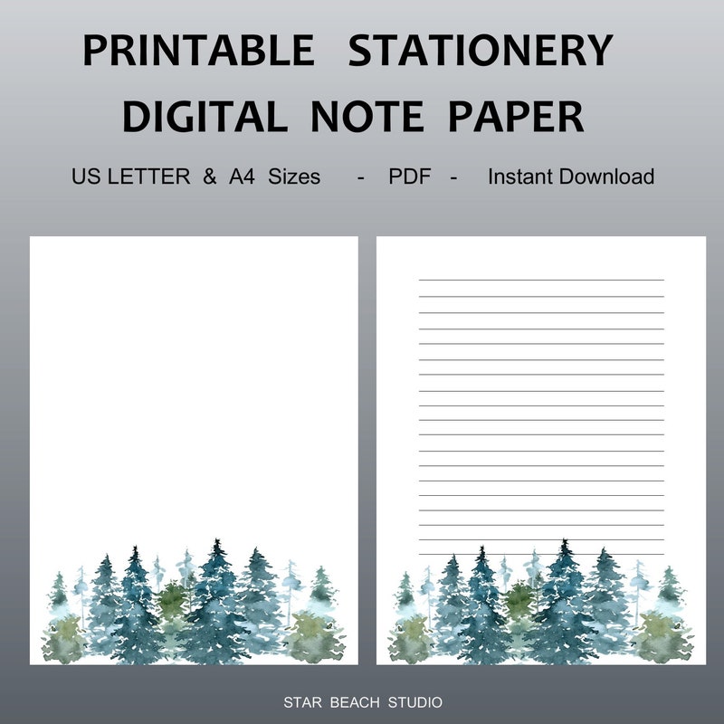 Winter Writing Paper - Etsy