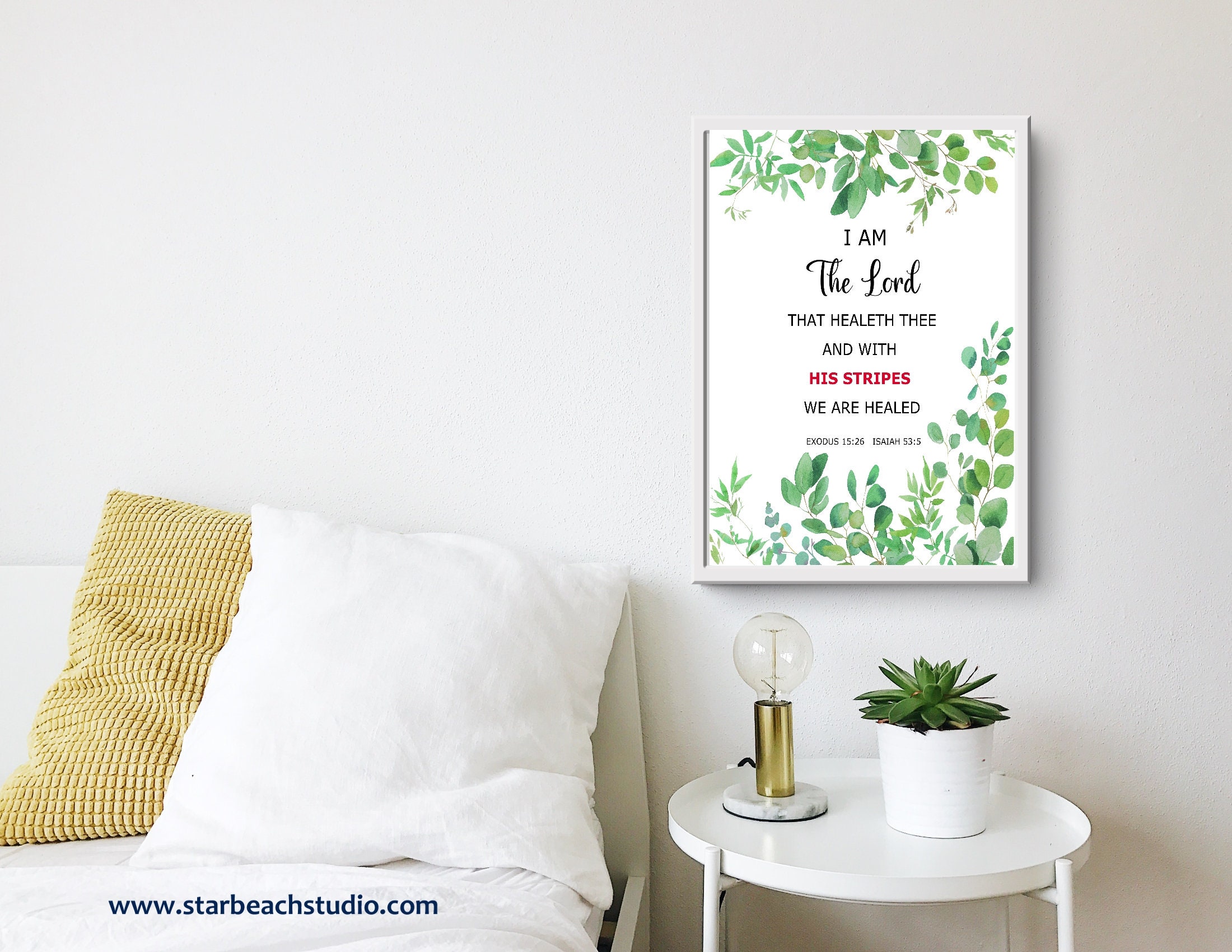I AM the Lord That Healeth Thee Bible Verse Scripture Wall Art ...