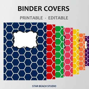 Binder Cover Printable, Multicolor Digital Notebook Covers, Teacher ...