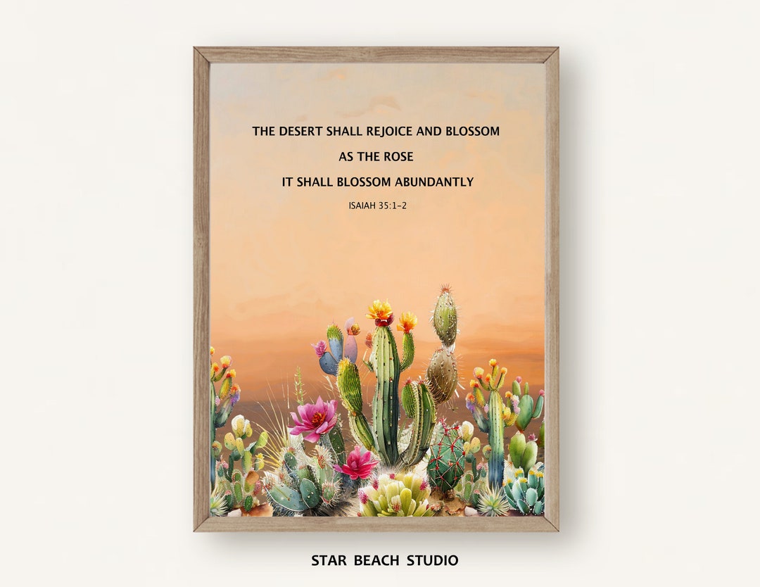 Isaiah 35 Bible Verse Wall Art Print, the Desert Shall Rejoice and ...