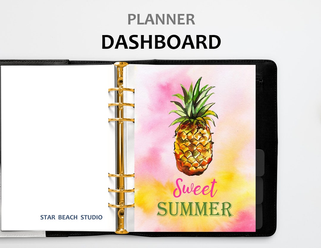Sweet Summer Pineapple Planner Dashboard Printable, Watercolor Planner ...
