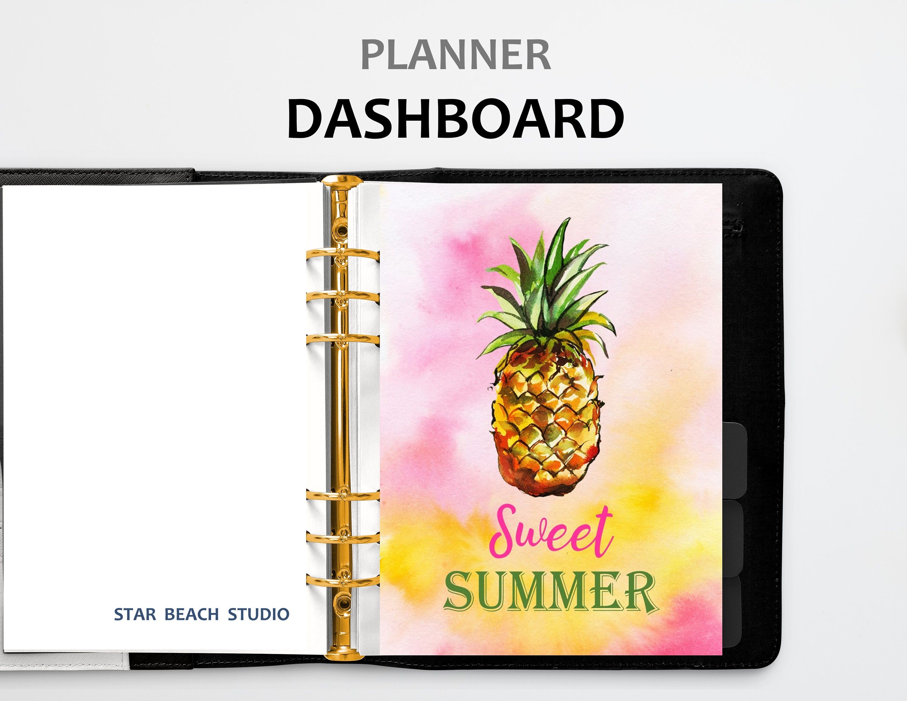 Sweet Summer Pineapple Planner Dashboard Printable, Watercolor Planner ...